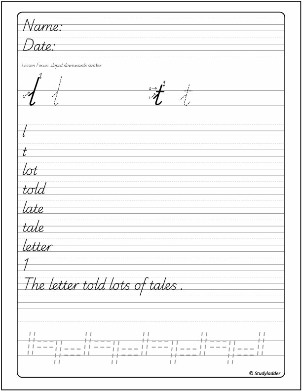 Letters l and t: using joins - Studyladder Interactive Learning Games