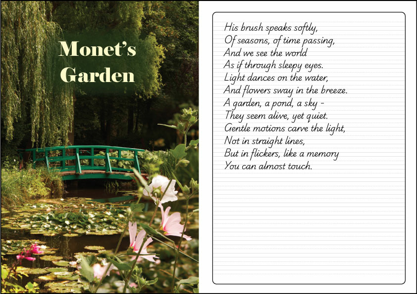 Monet's Garden - Handwriting Task - Studyladder Interactive Learning Games