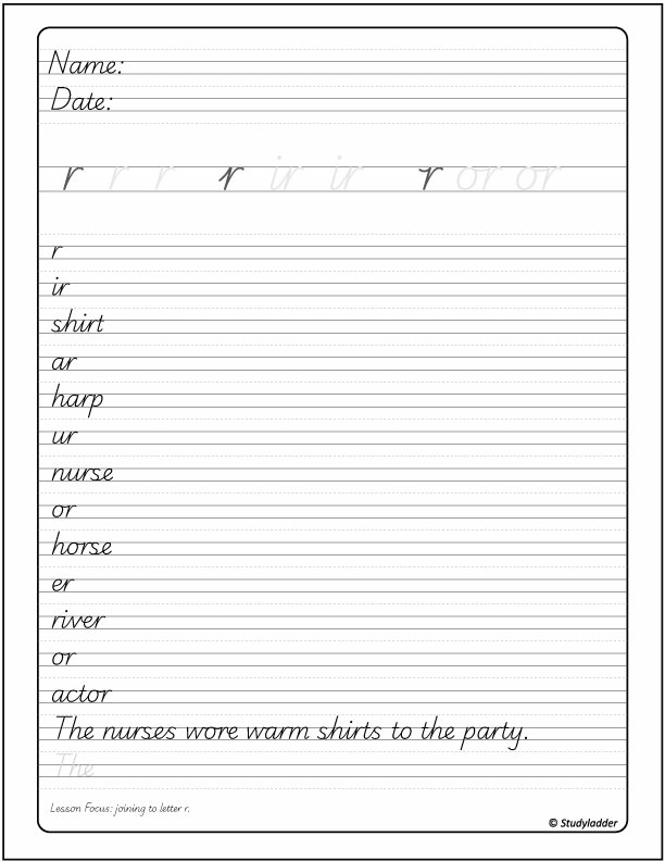 Joining to letter r (SA) - Studyladder Interactive Learning Games