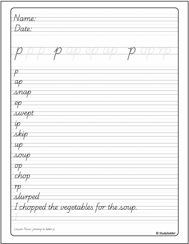 Joining to letter p (Qld) - Studyladder Interactive Learning Games