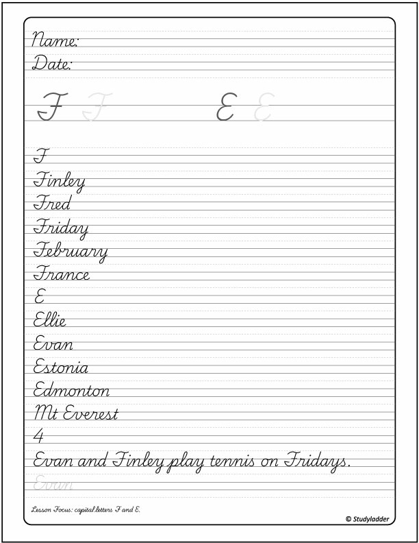 Capital Letters F and E - Studyladder Interactive Learning Games