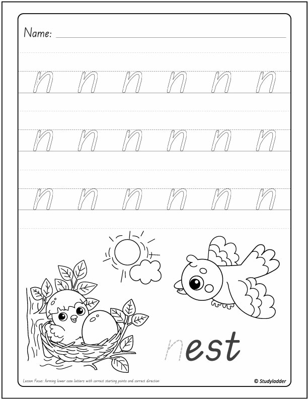 Lower Case n (Tas) - Studyladder Interactive Learning Games