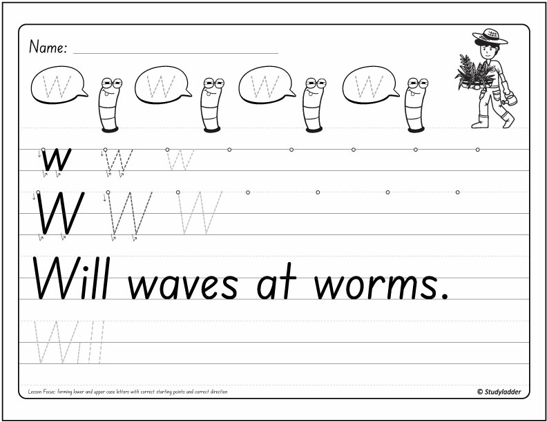Letter Formation Ww (SA) - Studyladder Interactive Learning Games
