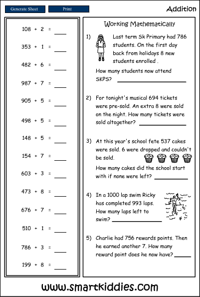 Add On Single Digit Numbers To Numbers Up To 1 000 Studyladder 