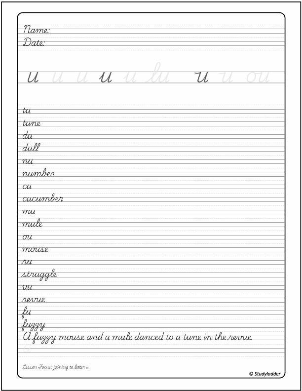 Joining to Letter u - Studyladder Interactive Learning Games