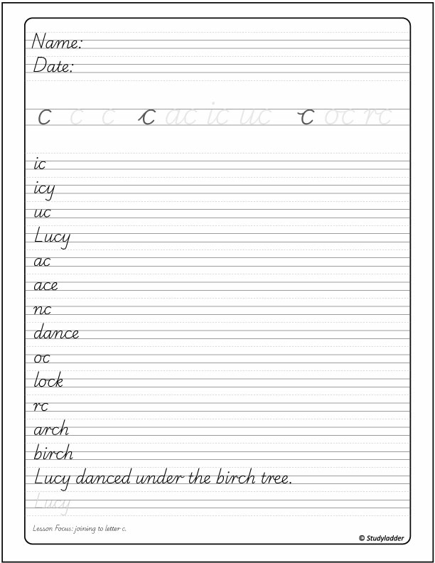 Joining to letter c (Qld) - Studyladder Interactive Learning Games