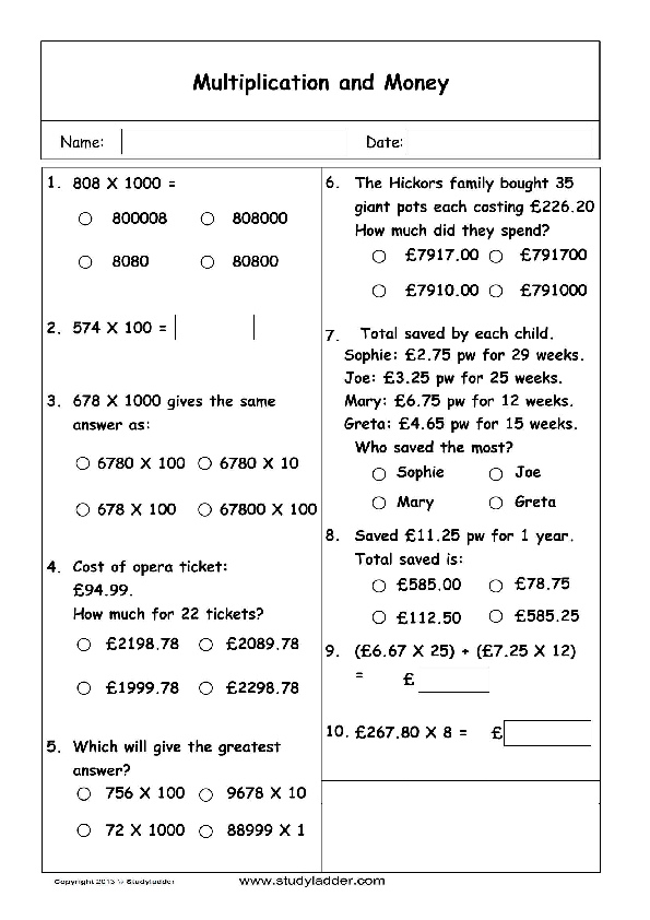 Money Problem Solving - Studyladder Interactive Learning Games