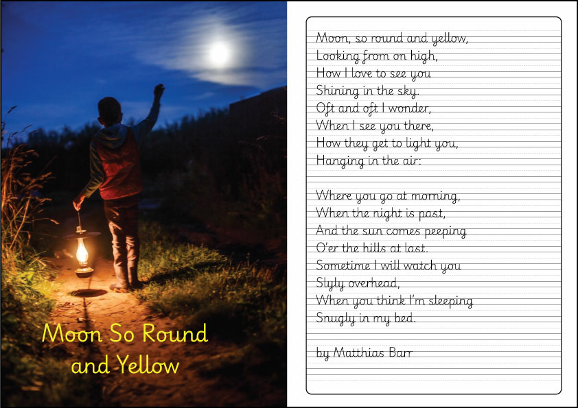 Moon So Round And Yellow - Handwriting Task - Studyladder Interactive Learning Games