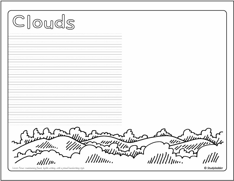 Clouds- Handwriting Task - Studyladder Interactive Learning Games