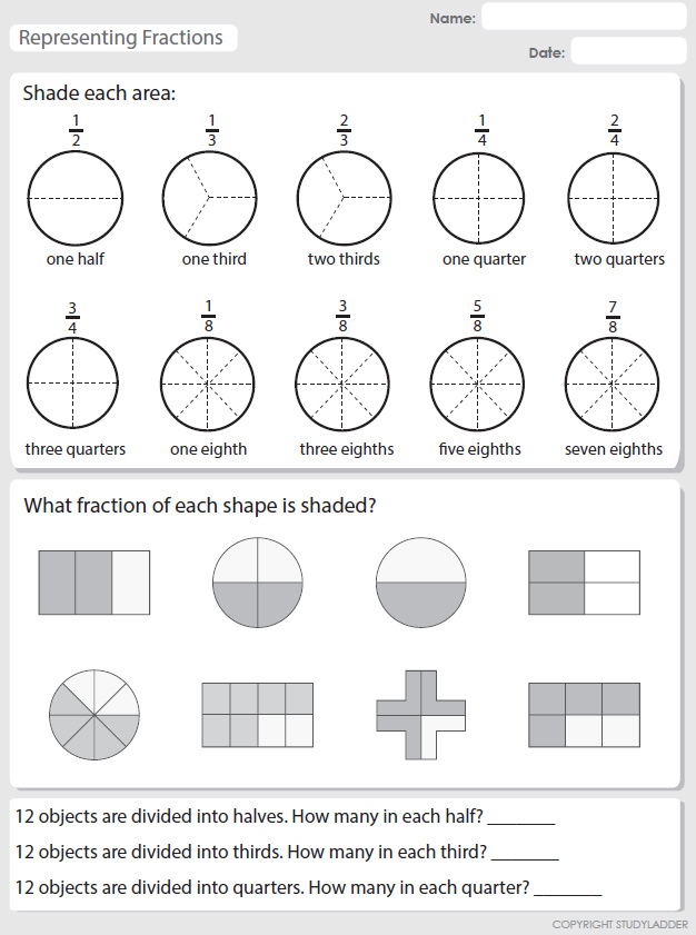 Representing Fractions Studyladder Interactive Learning Games