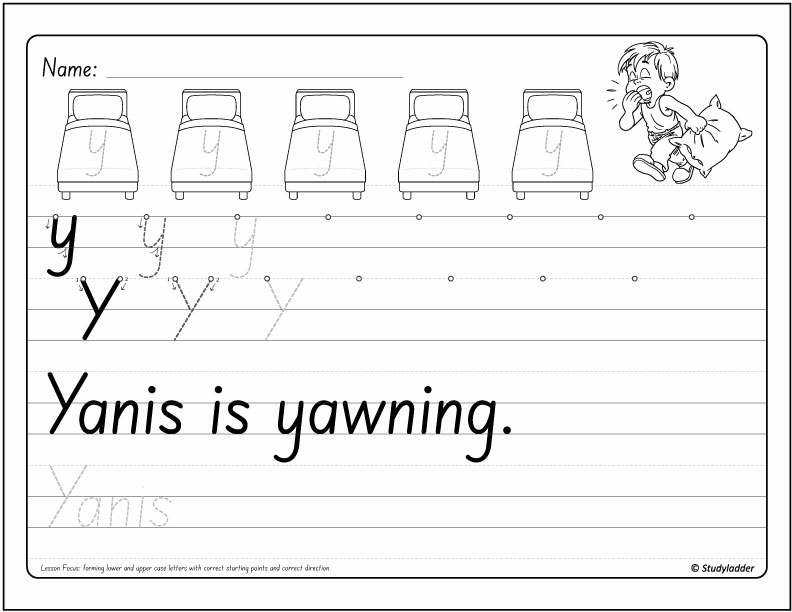 Letter Formation Yy (SA) - Studyladder Interactive Learning Games