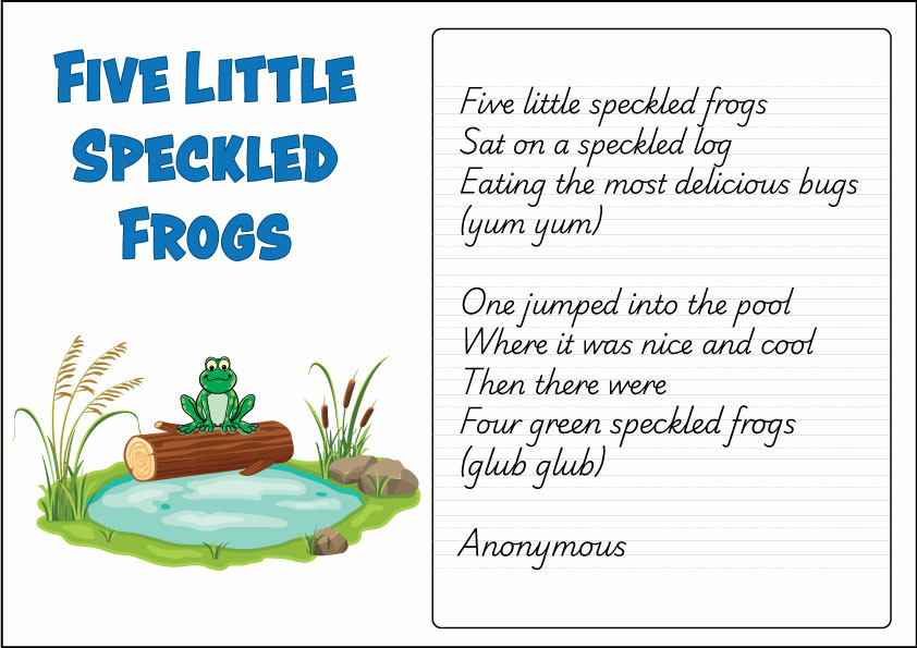 Five Little Speckled Frogs - Handwriting Task (Tas) - Studyladder ...