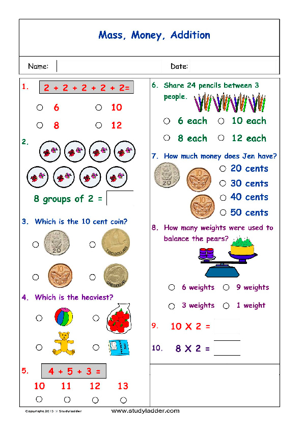 Mass and Money - Studyladder Interactive Learning Games