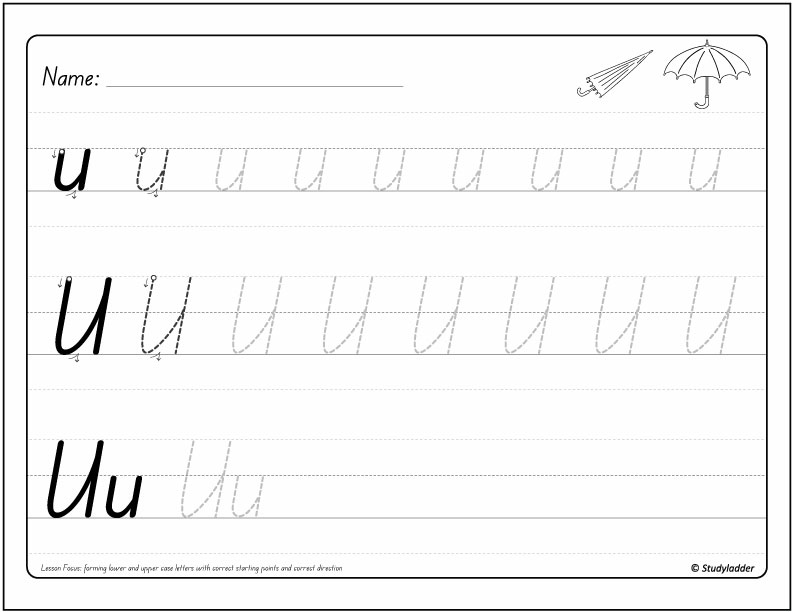 Letter Formation Uu (Vic, WA, NT) - Studyladder Interactive Learning Games