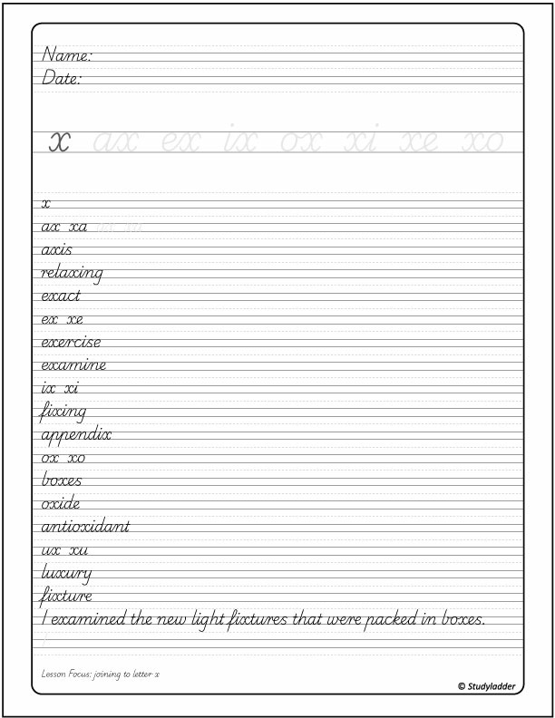 Joining letters to x (Vic, WA, NT) - Studyladder Interactive Learning Games