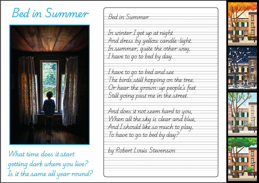 Bed in Summer - Handwriting Task (NSW, ACT) - Studyladder Interactive ...