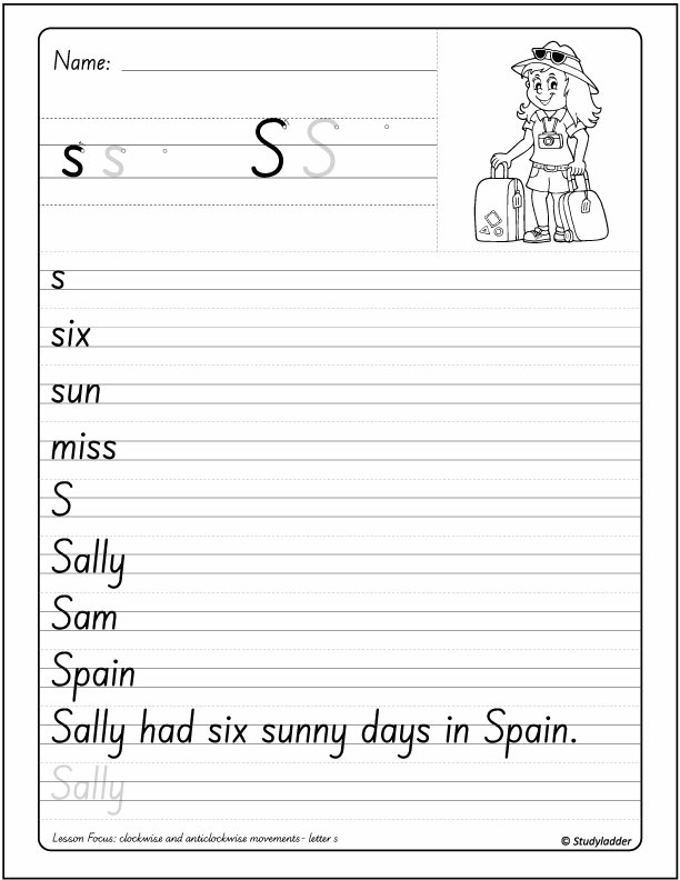 Clockwise and Anticlockwise Letters: Ss (SA) - Studyladder Interactive ...