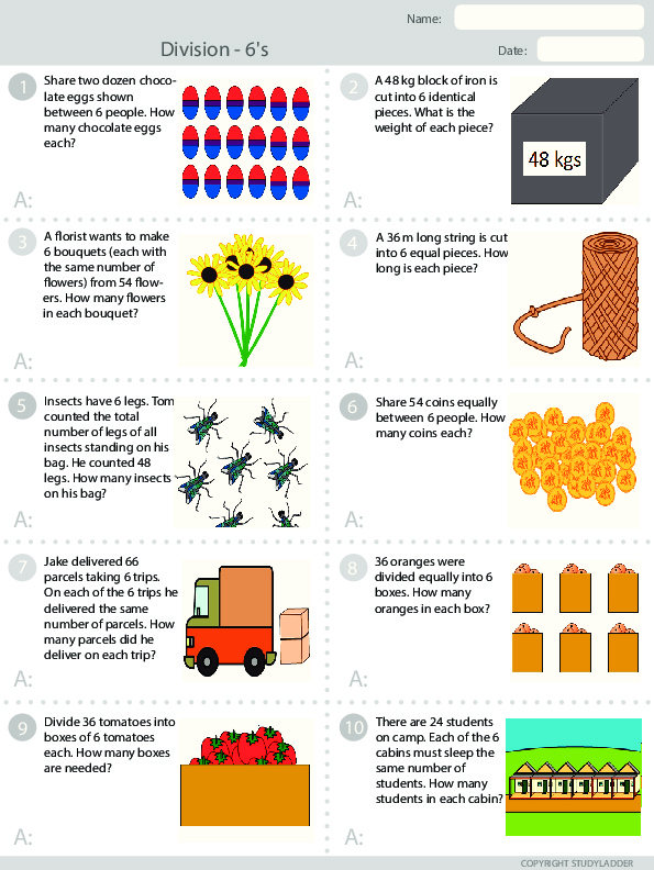 Dividing by 6 - Studyladder Interactive Learning Games