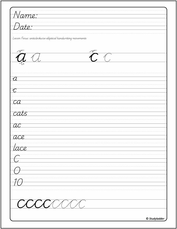 Letters a and c -using joins (Vic, WA, NT) - Studyladder Interactive ...