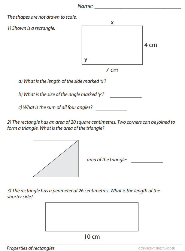 Properties of rectangles - Studyladder Interactive Learning Games