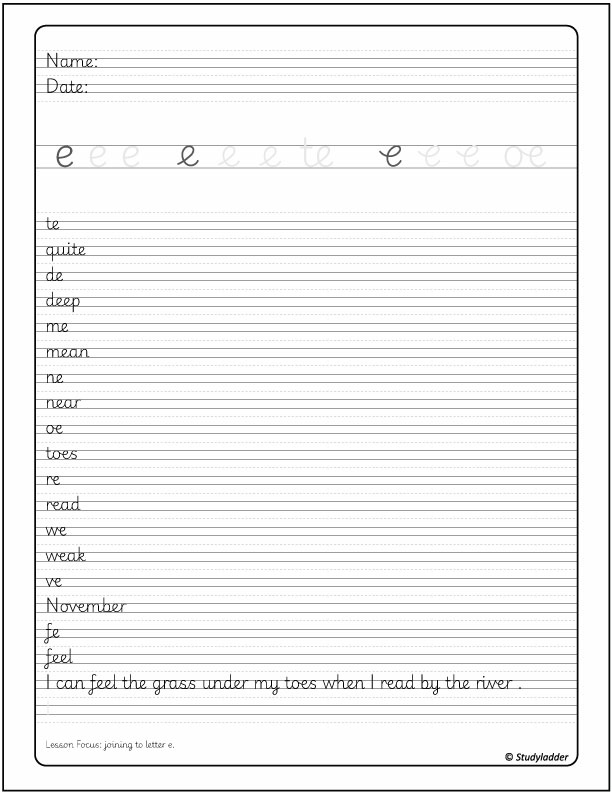 Joining to Letter e - Studyladder Interactive Learning Games