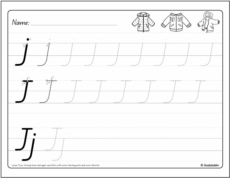 Letter Formation Jj (Qld) - Studyladder Interactive Learning Games