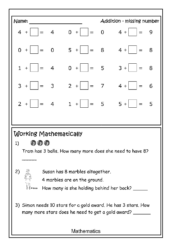 Single Digit Addition missing Number Studyladder Interactive 