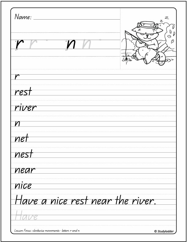 Clockwise Letters: r and n (Qld) - Studyladder Interactive Learning Games