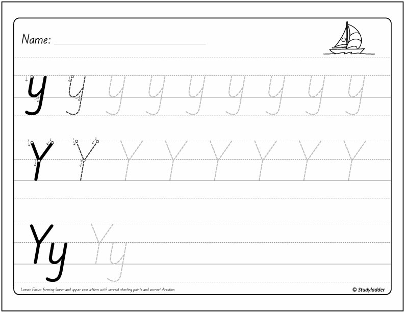 Letter Formation Yy (Vic, WA, NT) - Studyladder Interactive Learning Games