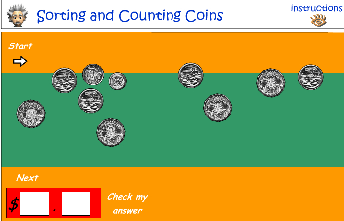 Sorting and Counting Coins - Studyladder Interactive Learning Games