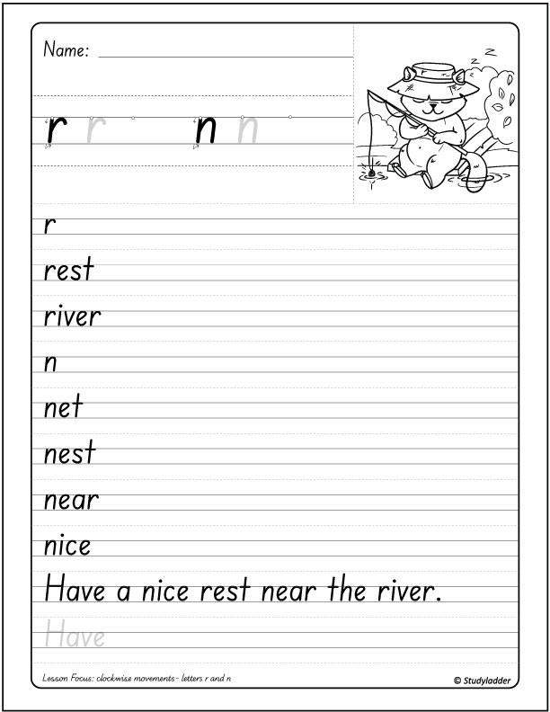 Clockwise Letters: r and n (SA) - Studyladder Interactive Learning Games