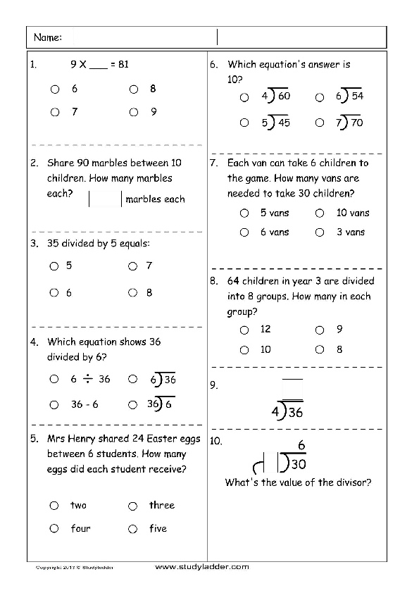 Division Problem Solving Studyladder Interactive Learning Games