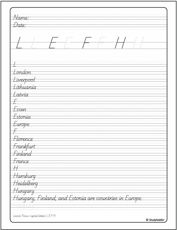 Capital Letters L E F H (Tas) - Studyladder Interactive Learning Games