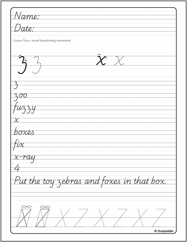 Letters x and z: using joins (Qld) - Studyladder Interactive Learning Games